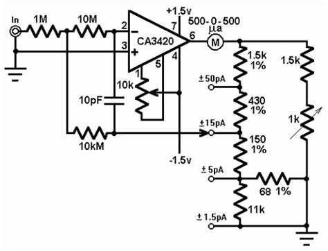 How To Build Picoammeter Circuit With 4 Ranges Circuit Diagram