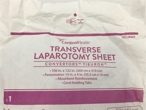 Cardinal Health 29421 Transverse Laparotomy Sheet 106″ X 122″ X 77