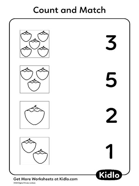 Count And Match Fruits Worksheet 05