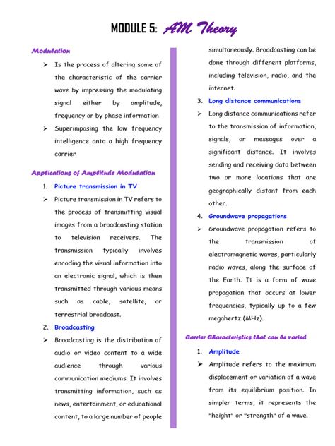 Comms 1 Module 5 To 8 Download Free Pdf Radio Modulation