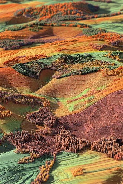 3d Lidar Gis Map Of A Rural Area Highlighting Elevation Forest Density And Agricultural Patterns