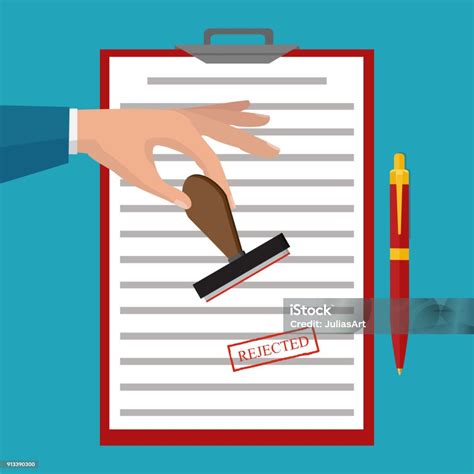 응용 프로그램 개념을 거부 했다 벡터 일러스트입니다 스탬프 문서 거부 고무에 대한 스톡 벡터 아트 및 기타 이미지 고무