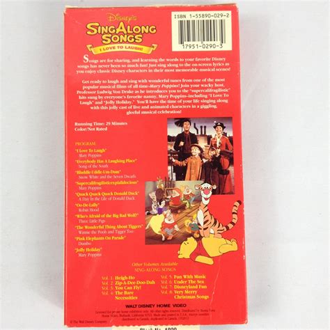 Disneys Sing Along Songs Vol9 I Love To Laugh Vhs Tape Used