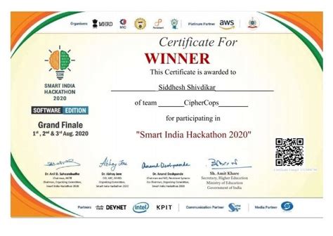 Siddhesh Shivdikar On Linkedin Smartindiahackathon2020