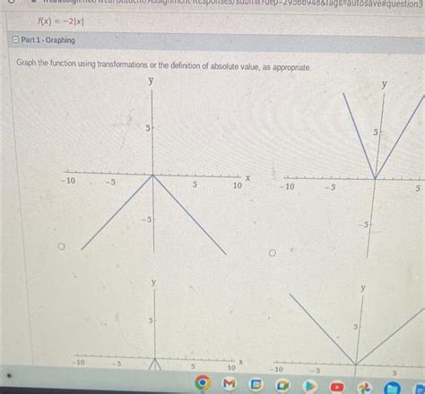 Solved Fx−2∣x∣ U Part 1 Graphing Graph The Function Using