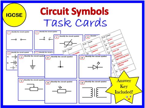 Circuit Symbols Task Cards Teaching Resources
