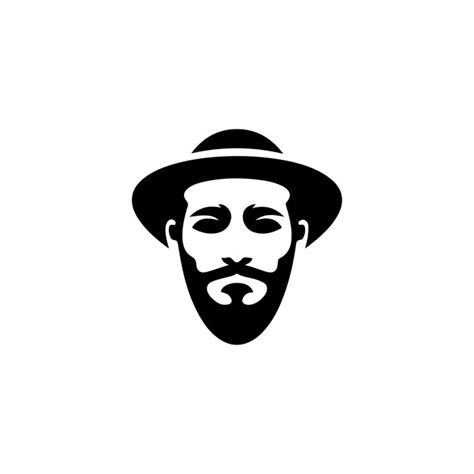 Premium Vector Beard Geek With Glasses And Hat Logo Design