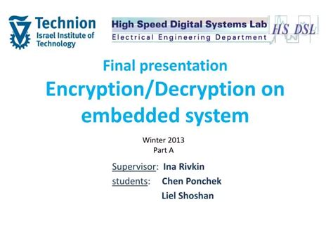 PPT Final Presentation Encryption Decryption On Embedded System