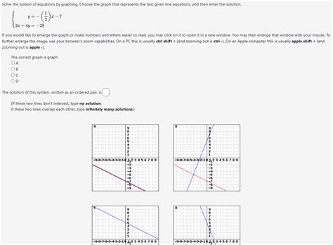 Solved Solve The System Of Equations By Graphing Choose The