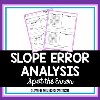 Slope Error Analysis Activity By The Unique Expressions TpT