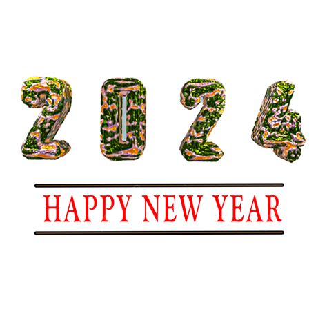 2024年新年快乐 2024 快乐的 新年素材圖案，psd和png圖片免費下載