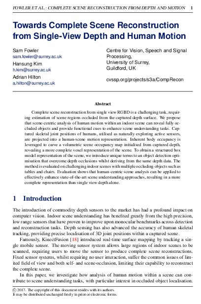 Pdf Towards Complete Scene Reconstruction From Single View Depth And