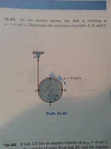Solved At The Instant Shown The Disk Is Rotating At Omega