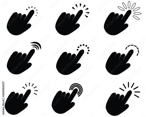 hand pointer icons pointer click cursor icon clicking finger