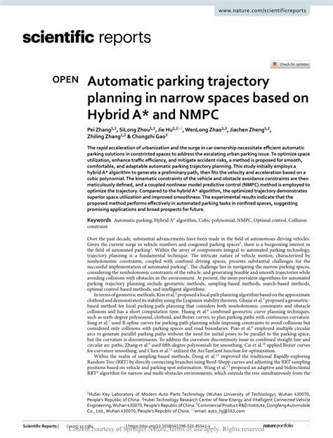 Pdf Automatic Parking Trajectory Planning In Narrow Spaces Based On
