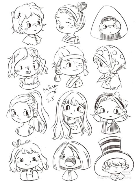 Q板线稿 花瓣网