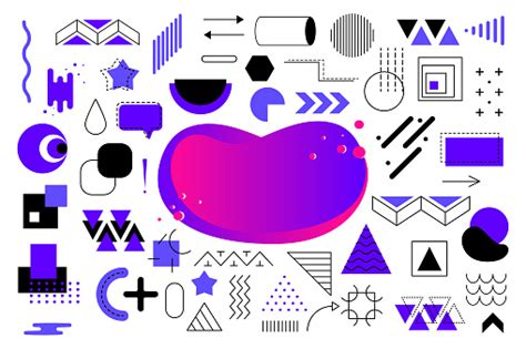 설계를 위한 복사 공간과 요소가 있는 기하학적 라일락 그라데이션 웹 판매 포스터 광고 템플릿 프로모션을 위한 벡터 일러스트레이션