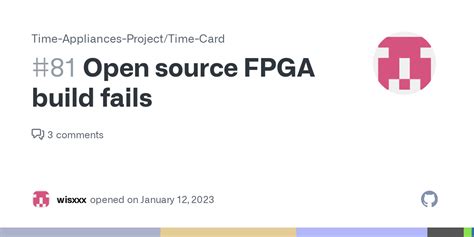 Open Source Fpga Build Fails · Issue 81 · Time Appliances Projecttime