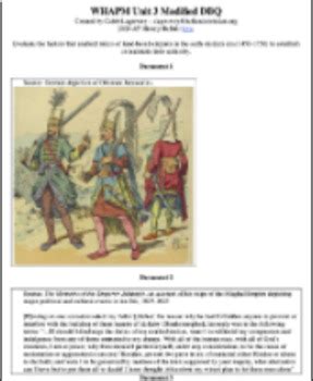 AP World History Modern Unit 3 Scaffolded DBQ Land Based Empires