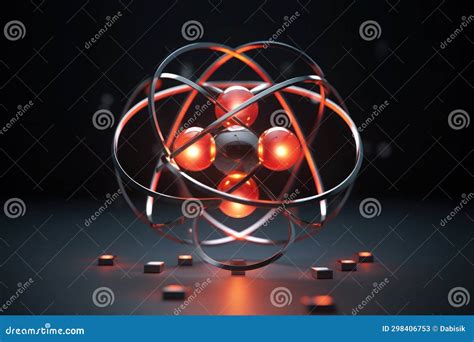 Molecule Model With Electrons And Atom Generative Ai Stock