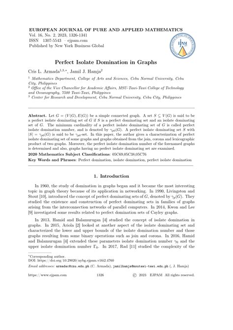 pdf perfect isolate domination in graphs