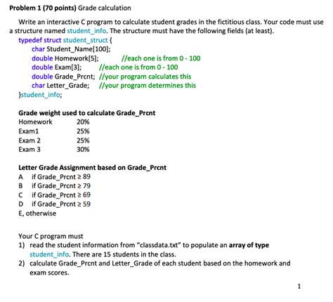 Solved Problem 1 70 Points Grade Calculation Write An