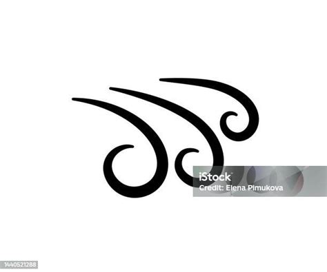 손으로 그린 바람 공기 흐름 아이콘입니다 자유 호흡 기호입니다 신선한 공기 흐름 기호입니다 낙서 바람 불기 아이콘 날씨