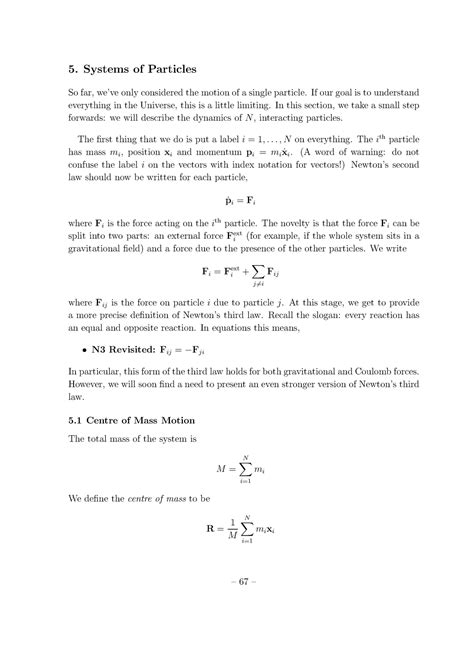 dynamics and relativity 2012 2013 lecture 5 systems of particles 5