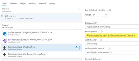 Azure Devops Civsts Publish Different Web Artifact For Each Project In Single Solution