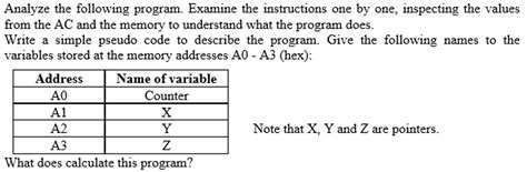 Analyze The Following Program Examine The