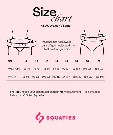 Size Guide Squaties Nz