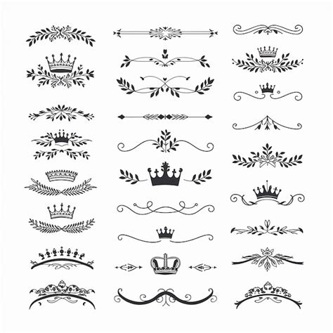 Premium Vector A Collection Of Different Designs Including Crown And