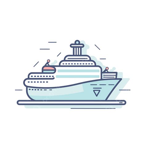 선박 크루즈 일러스트 아이콘 벡터 흰색 바탕에 유람선을 묘사한 직계 아이콘 Flaticon 및 드리블에 의한 벡터 일러스트