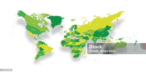 세계의 현대 정치지도 구부러진 모서리와 그림자를 떨어 뜨린 왜곡 된 디자인 3d 효과 벡터 일러스트레이션 3차원 형태에 대한 스톡 벡터 아트 및 기타 이미지 Istock