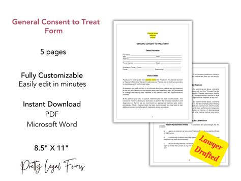 General Consent To Treat Form Internal Medical Practice Informed Consent Template Physician New