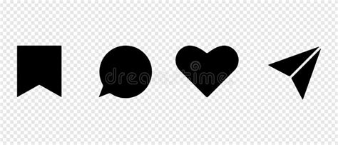 Generic Social Media User Interface Icon Set Like Comment Share And Save Icon Stock Vector