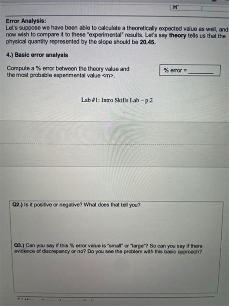 Solved Please Do The Error Analysis Part 4 Basic Error