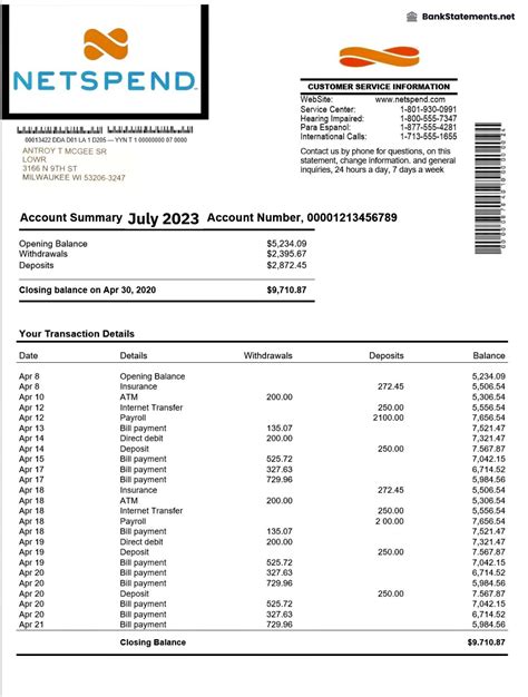 30 Real Fake Bank Statement Templates Editable Artofit