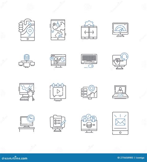 Gaming Console Line Icons Collection Playstation Xbox Nintendo Controller Console Drive