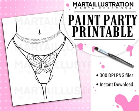 CANVAS PRINTABLE Sexy Pre Drawn Canvas Pre Sketched Canvas Outlined Canvas Sip And Paint