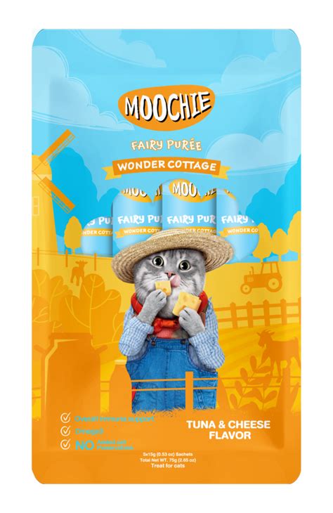 Moochie Cat Tuna And Cheese Flavor 15gr X 5 Tubos Gatuario