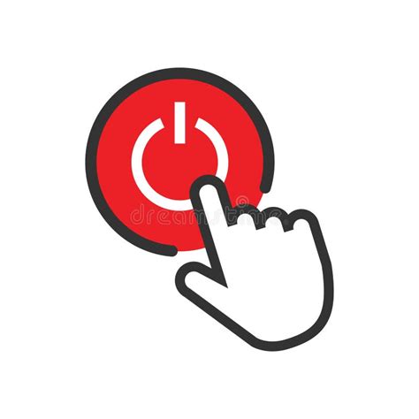 Power Button With Cursor On And Off Icon Push And Click Mouse Stock Vector Illustration Of