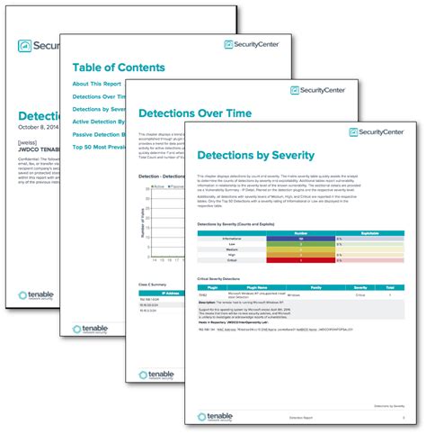 Detections Report Sc Report Template Tenable®