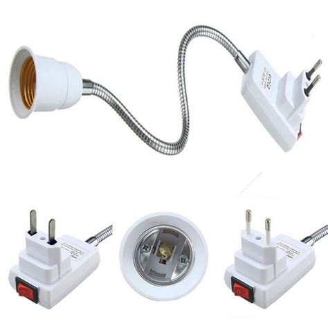 1pc E27 Lamp Bulb Holder Flexible Extension Flexible Extension Adapter Converter Socket Switch