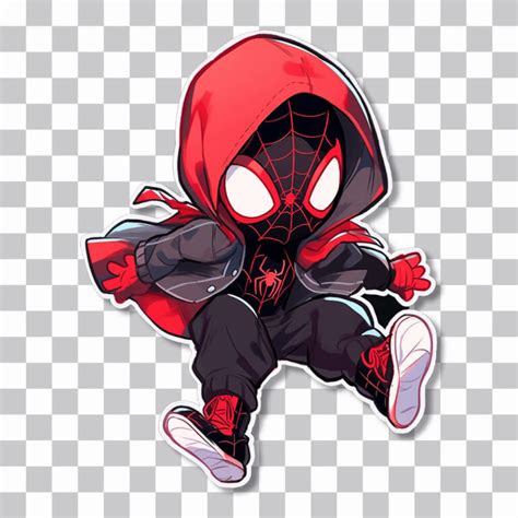 🕸️ Miles Morales In Action Sticker Dynamic Spider Man Png