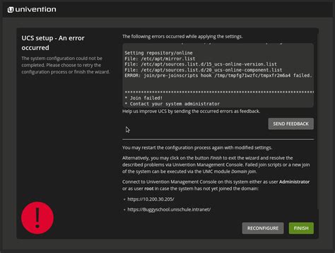 problem ucs school slave join during the installation wizard ends in