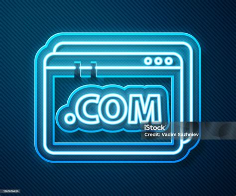 파란색 배경에 격리 된 빛나는 네온 라인 웹 사이트 템플릿 아이콘 인터넷 통신 프로토콜 벡터 일러스트레이션 Crash Site에 대한 스톡 벡터 아트 및 기타 이미지