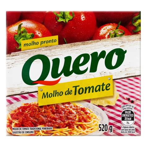Molho De Tomate Peneirado Tradicional Quero Caixa 520g Mercantilnovaera