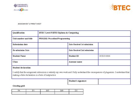 Prog102 Assignment 2 Frontsheet Hồ Hoàng Quốc Việt Gcd210004