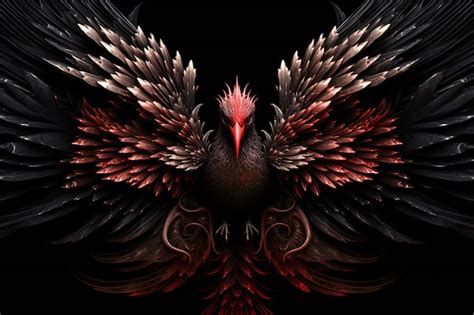 Premium Ai Image Black Phoenix On Black Background